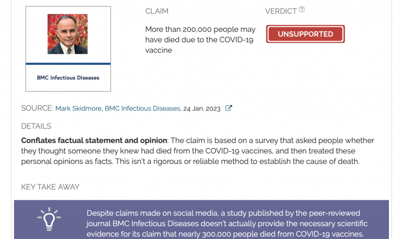 Baseless claim that COVID-19 vaccines killed more than 200,000 comes ...