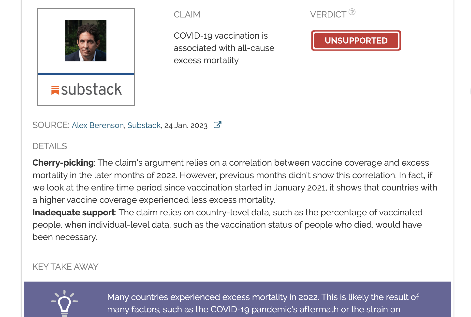 Data doesn’t show that vaccines are responsible for 2022 excess ...